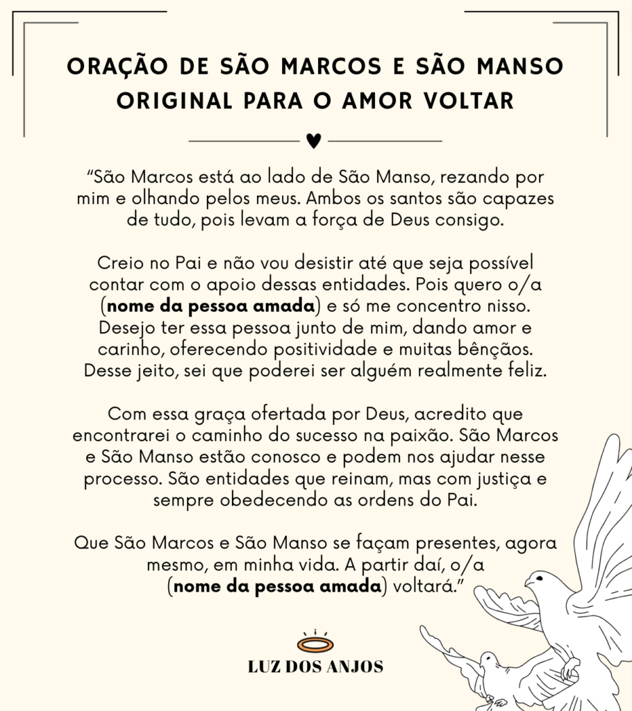 Oraçoes De Sao Marcos E Sao Manso Retoedu